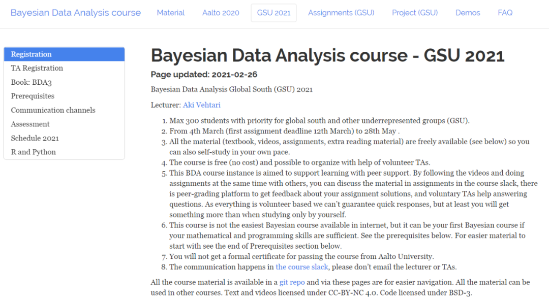 贝叶斯数据分析2021课程开课了，同名书籍作者主讲