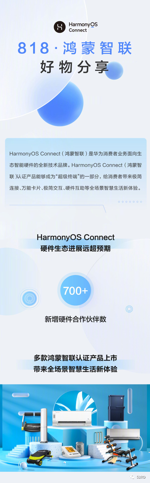 华为HarmonyOS Connect新增700+硬件合作伙伴